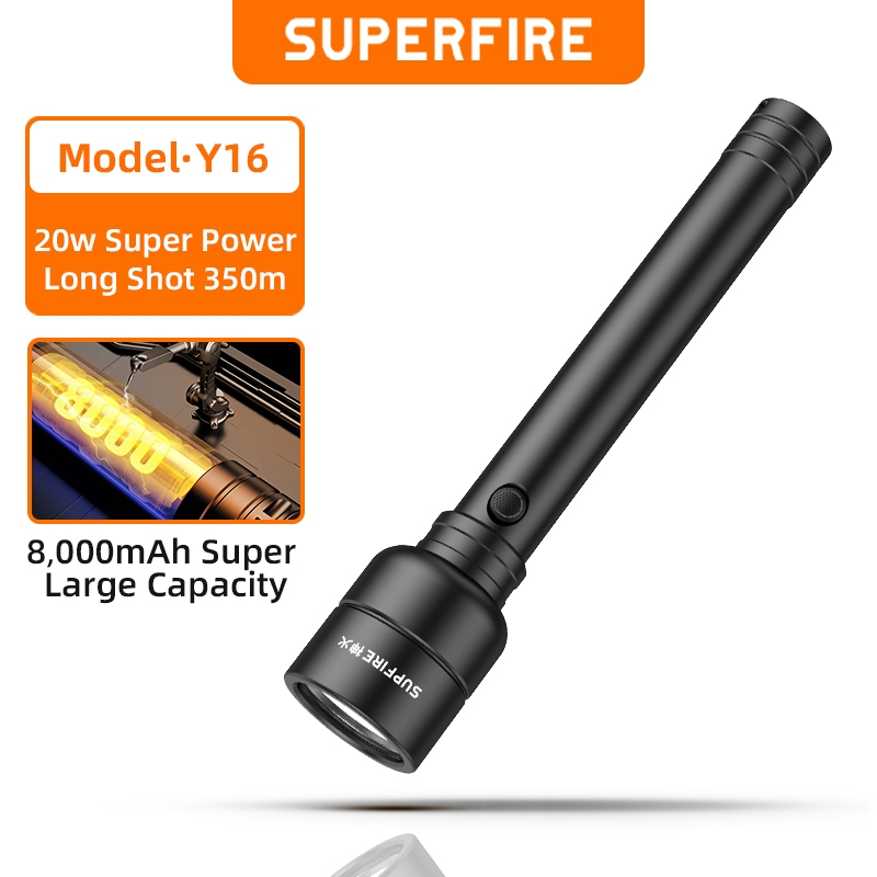 SUPERFIRE Y16 High Power Flashlight 1700LM 20W Strong Light Long Shots ...