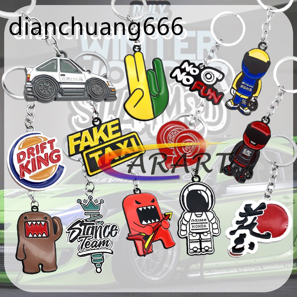 1 Pcs New Style Turbo Girl JDM metal Car Keychains Initial D Keyring ...