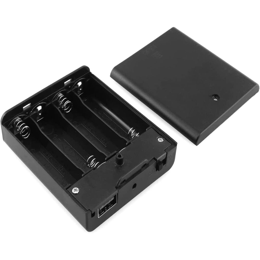 USB 4 x AA Battery Box with Cover On/Off Switch and USB Female Socket ...