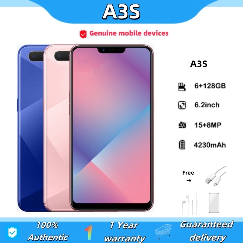 A3S 6+128GB 4G Network WiFi Game Learning Work Student Elderly Use HD Shooting 1 Year Warranty ...