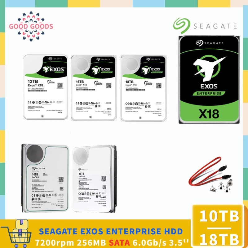 SEAGATE EXOS X18 10TB 12TB 14TB 16TB 18TB ENTERPRISE 3.5 HDD 7200rpm 256MB Cache SATA 6.0Gb/s ...