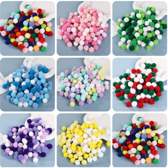 20g 8-30mm Cute Colors DIY Doll Craft Pompom Balls Soft Fluffy Pom Poms ...
