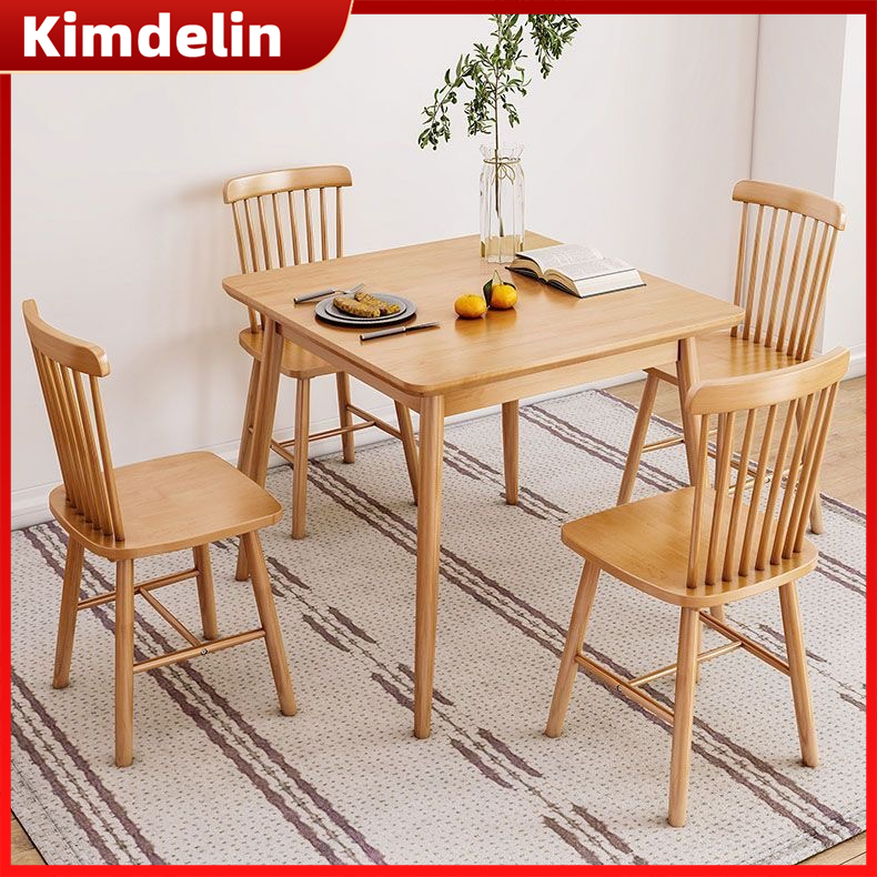 KIMDELIN Wooden Dining table With Chair ,Solid Wood Table Legs , Easy ...