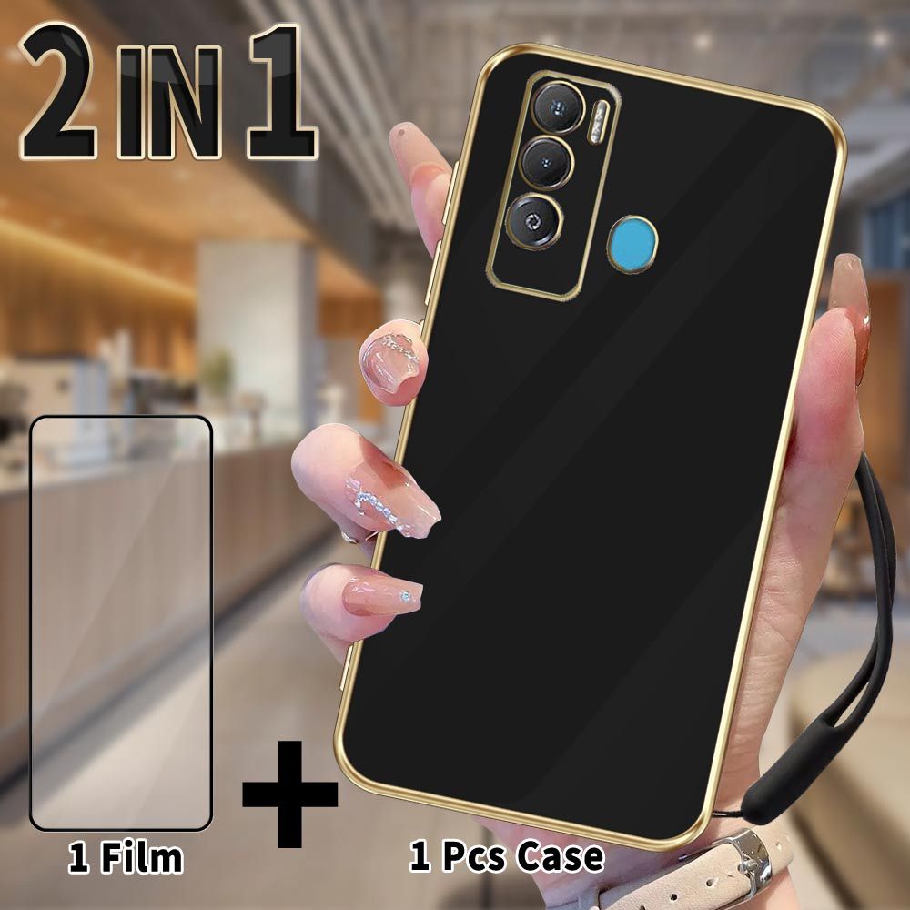 2 in 1 Case For Tecno Pova Neo LE6/LE6h Soft Electroplated Phone Case ...