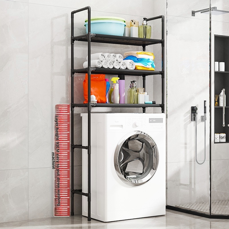 Washing Machine Rack Floor Toilet Shelf Balcony Storage Cabinet ...