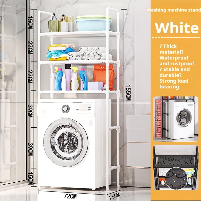 Over Washing Machine Bowl Storage Rack Bathroom Laundry Organizer Shelf ...