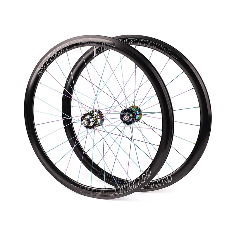 INTRO7 Wheelset Fixed Gear Wheels 700C 40mm Track Bike Rim Set 24/28h ...