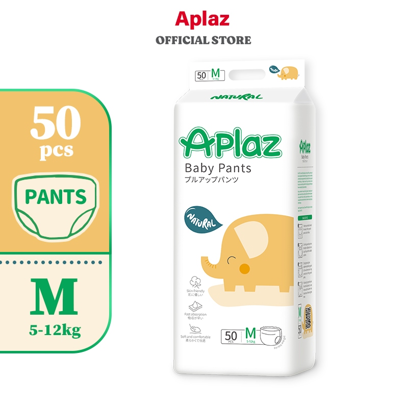 Aplaz Natural Diaper for Baby Pants M -XXXXL Pack of 1 50 pad Baby ...