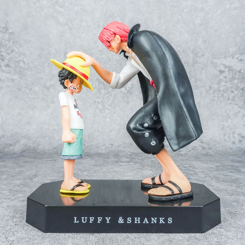 2Pcs 18cm Anime Figure One Piece Luffy Four Emperors Shanks Straw Hat ...