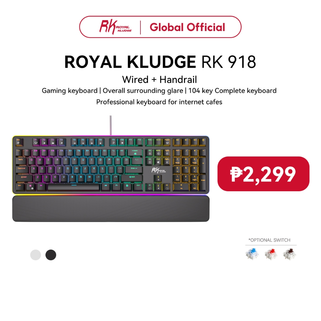 Royal Kludge RK918 Full RGB Backlit Wired Mechanical Keyboad - Gateron ...