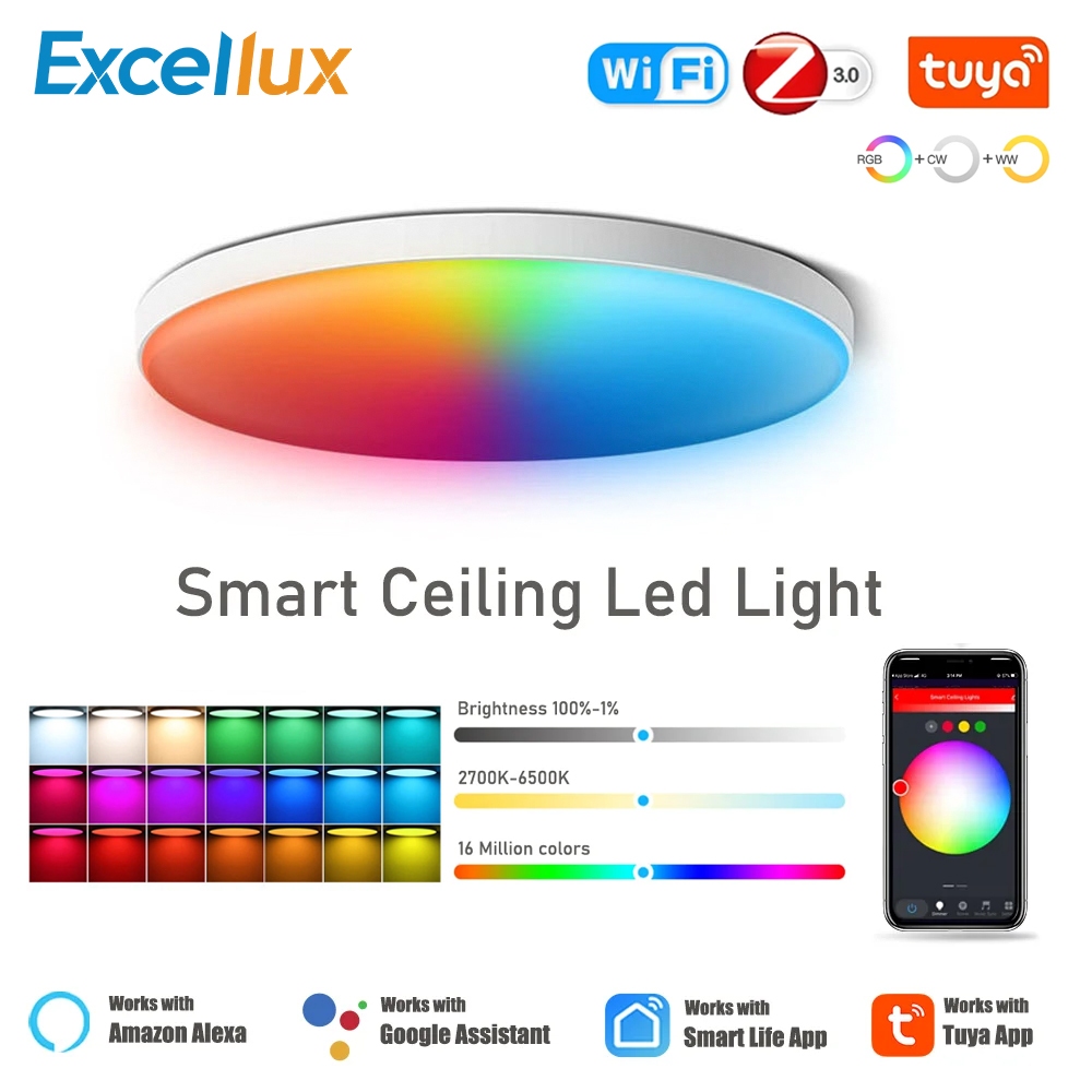Tuya Wifi Zigbee Smart Ceiling Light 24W 40W RGB CCT LED Light Smart ...
