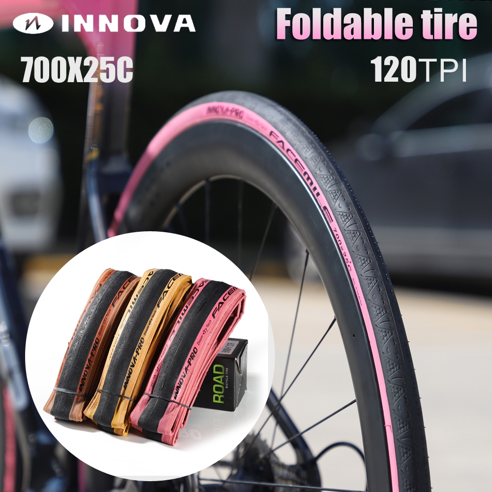 INNOVA 700x25c Foldable tire 120TPI Pink/Yellow/brown color Kevlar anti ...