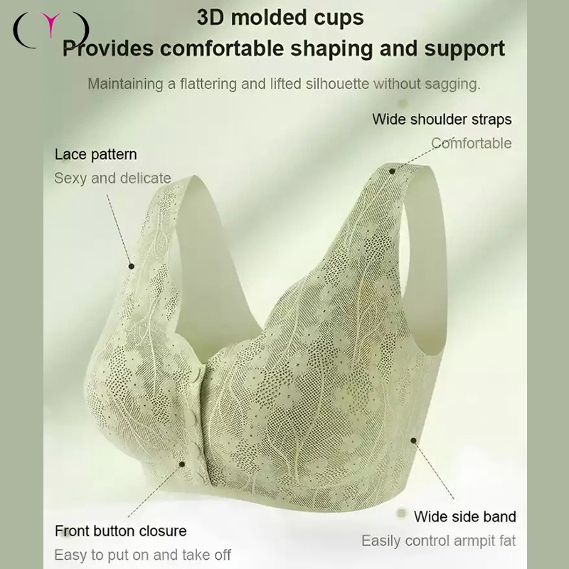 Japanese Large Size Medical Front Button Bra Seamless Push-Up Bra ...
