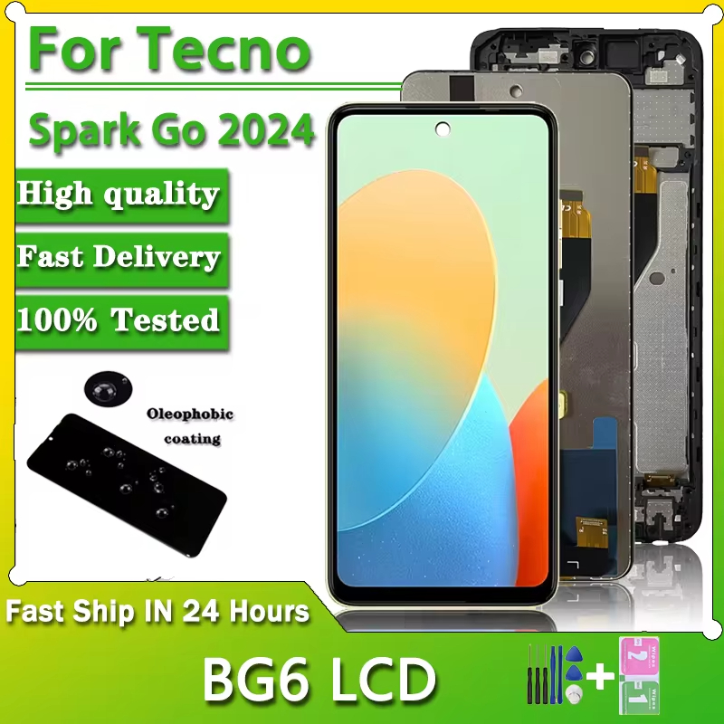 6.6"inch LCD For Tecno Spark GO 2024 LCDTecno BG6 Display Screen Touch Digitizer Assembly Panel ...