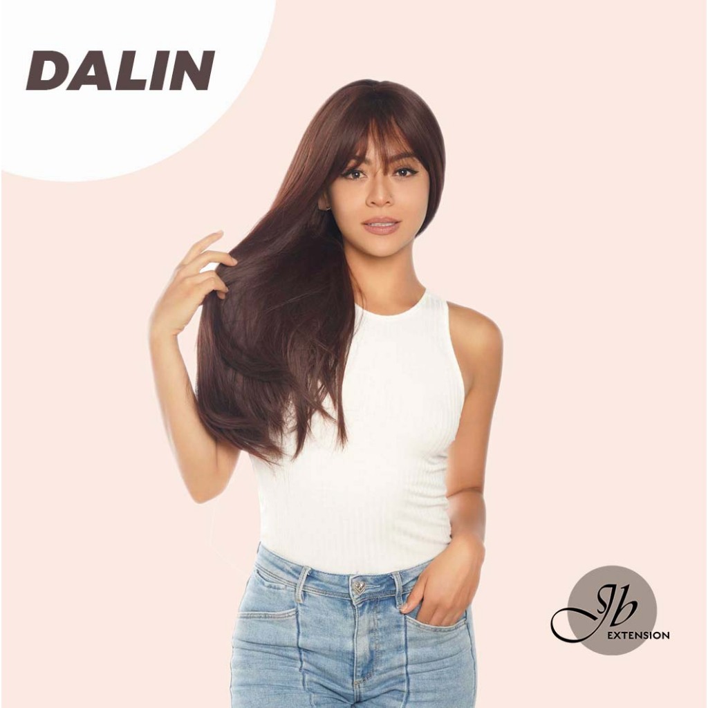 JBSELECT4YOU 60cm Wig Female Long Straight Hair Red Brown Fashion Wig With Bangs DALIN | Shopee ...