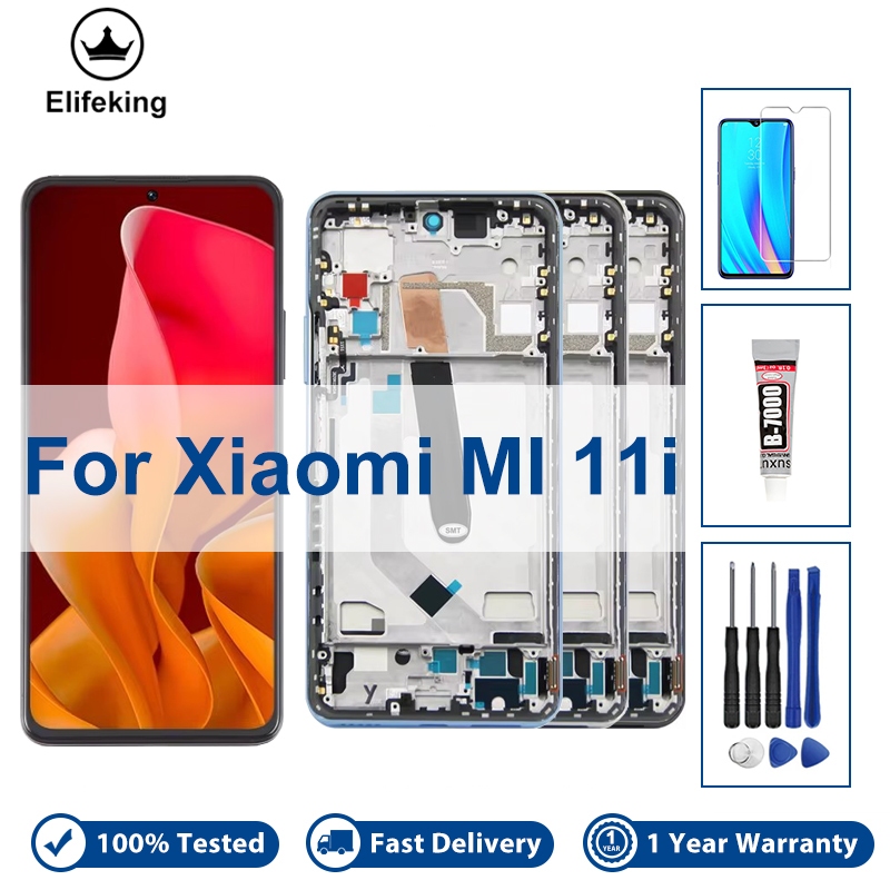 No Dead Pixel For Xiaomi MI 11i LCD Display Touch Screen Assembly With Frame M2012K11G ...