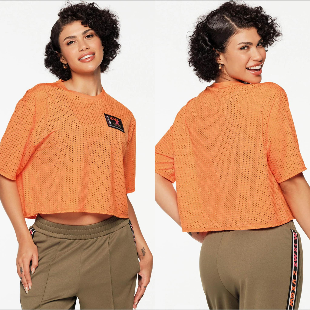 Zumba Wear ZW X GW Mesh Boxy Crop Top Z1T00 0792 | Shopee Philippines