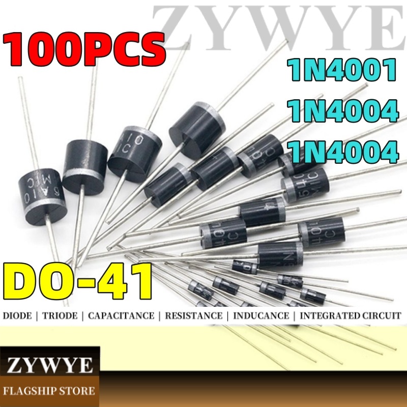 100pcs 1N4001 1N4004 1N4007 Rectifier Diode In-line Diode 1A 100V 400V 1,000V IN4001 IN4004 ...