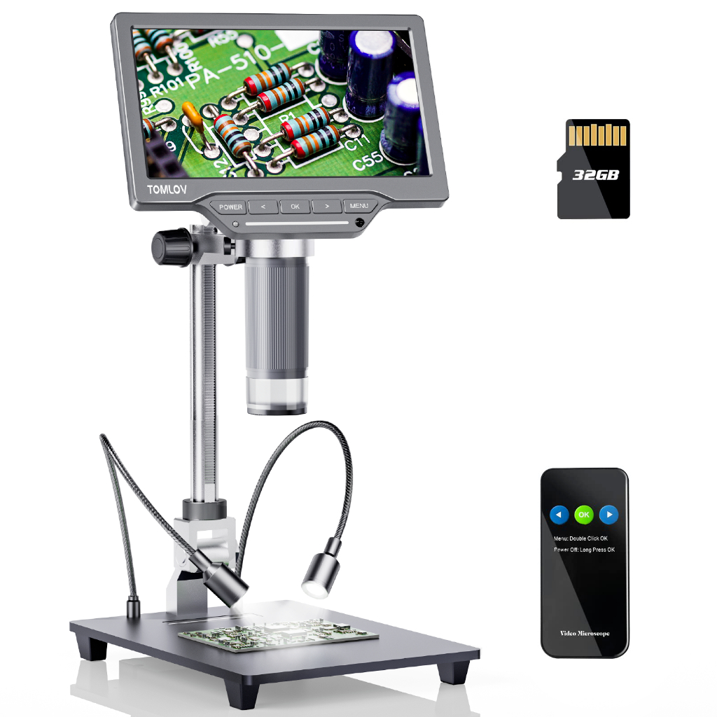 DM201 SE 7'' 1200X LCD Digital Microscope 12MP Coin Microscope with ...