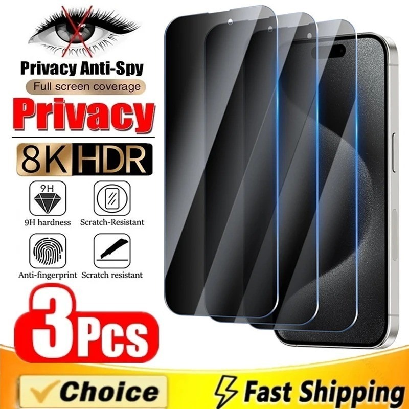 1 3pcs Anti Spy Privacy Tempered Glass For Oppo A5 A5x A5pro A3pro A3x