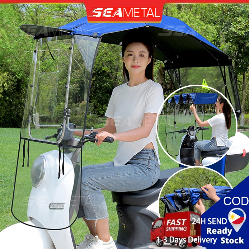 SEAMETAL Motorcycle Canopy Sunshade Umbrella Roof Cover Heavy Duty ...