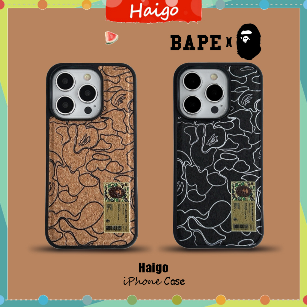 Cork Magnetic wireless charging Phone Case BAPE suitable for iPhone 15 ...