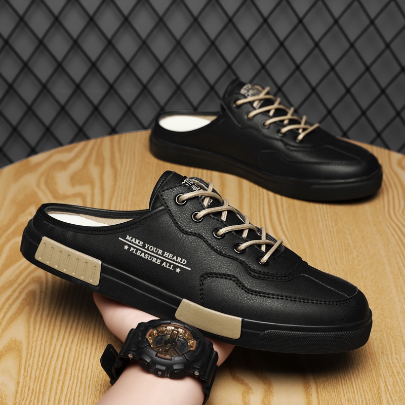 【JINTOHO】READY STOCK!Fashion slippers for men, canvas half slippers for ...