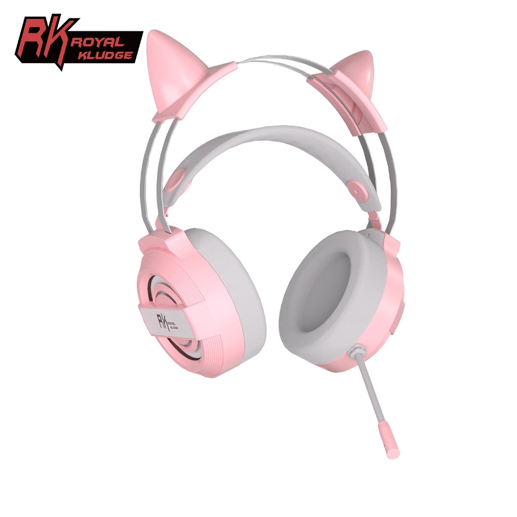 Royal Kludge RK computer cute led rgb wired gamer cat ear gaming ...