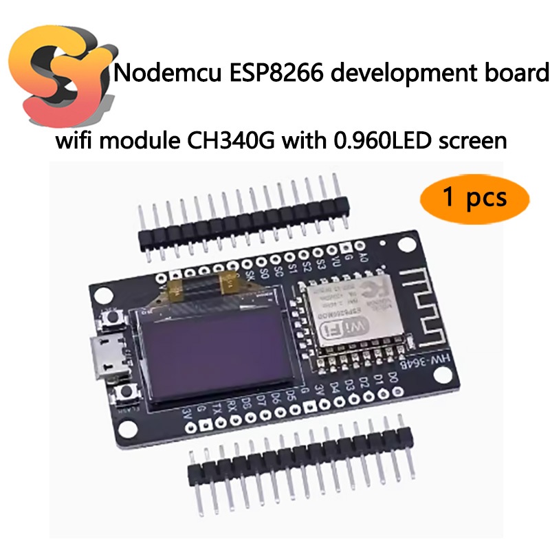 [Ready Stock Supply] 1pcs Nodemcu ESP8266 Development Board Serial Port CH340G with 0.96 128 * ...