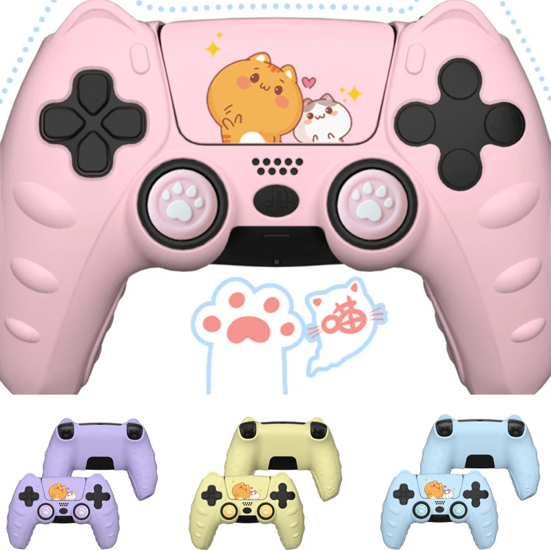 Cute Cat Paw Silicone Soft Protector Sticker Skin For Sony Playstation ...