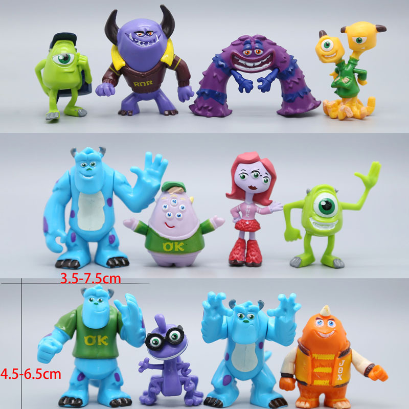12Pcs 3.5cm-7.5cm University Monsters Inc Figures James P. Sullivan ...