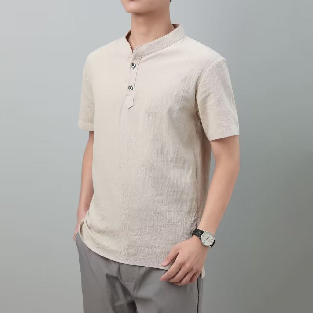 Men's black formal polo shirt Korean fashion polo shirt Cotton office ...