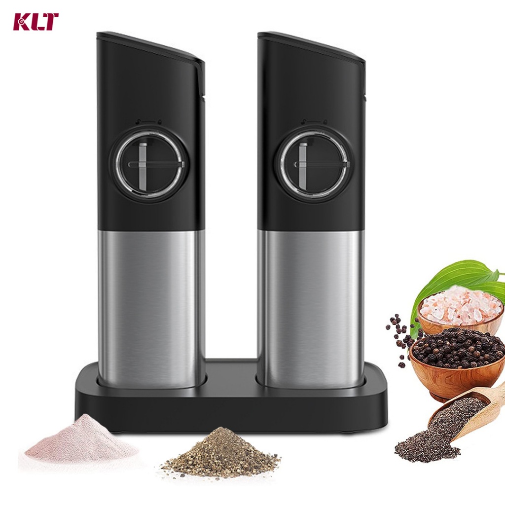 Cliton Electric Spice Grinder Set with Charging Base Gravity Sensing ...