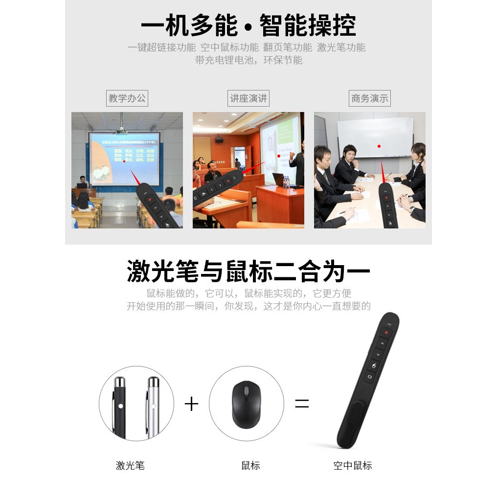 DinoFire Wireless Presenter For Powerpoint Presentation with Air Mouse ...