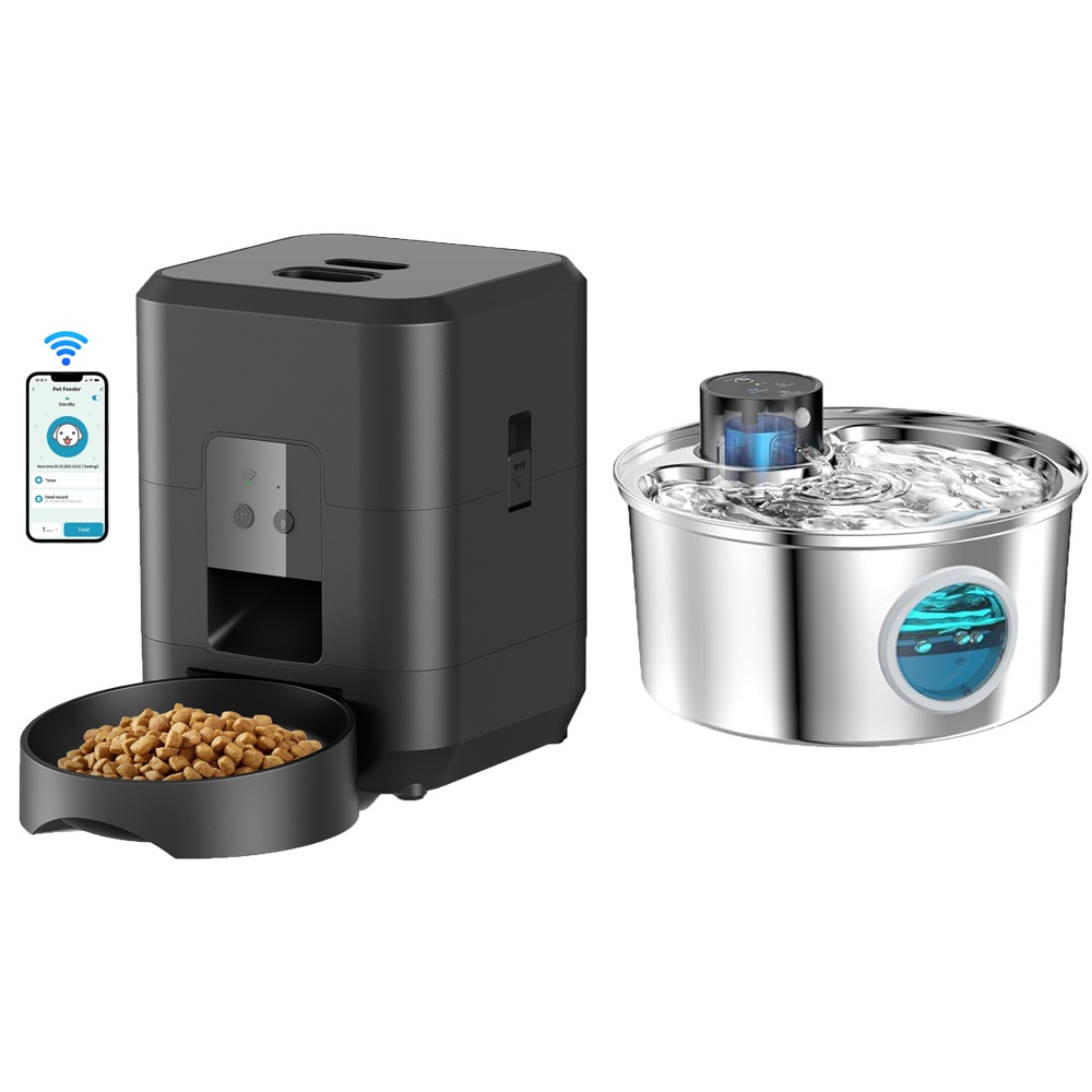 Tuya WIFI cat automatic feeder and rechargeable induction cat waterer ...