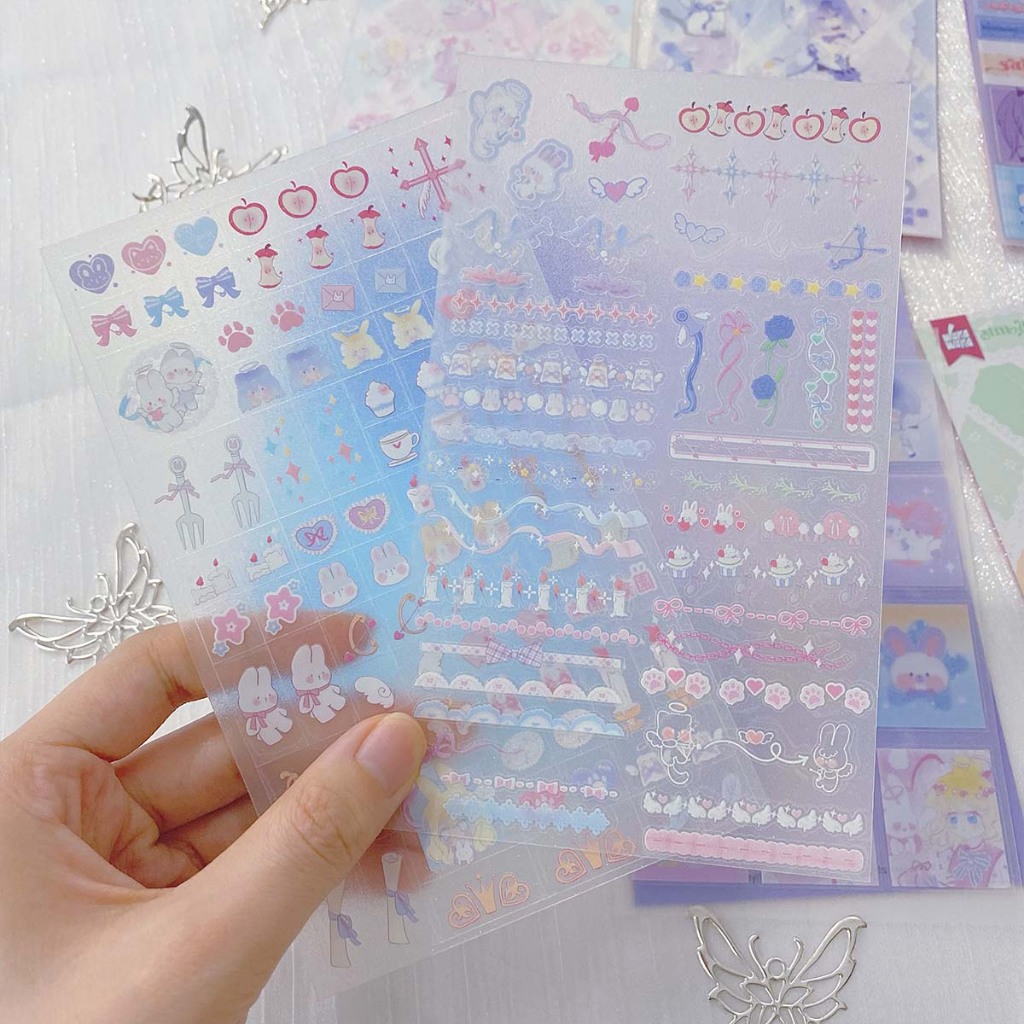 Sticker Sand Flashing PET Comic Style Character Sticker Handbook Goo ...