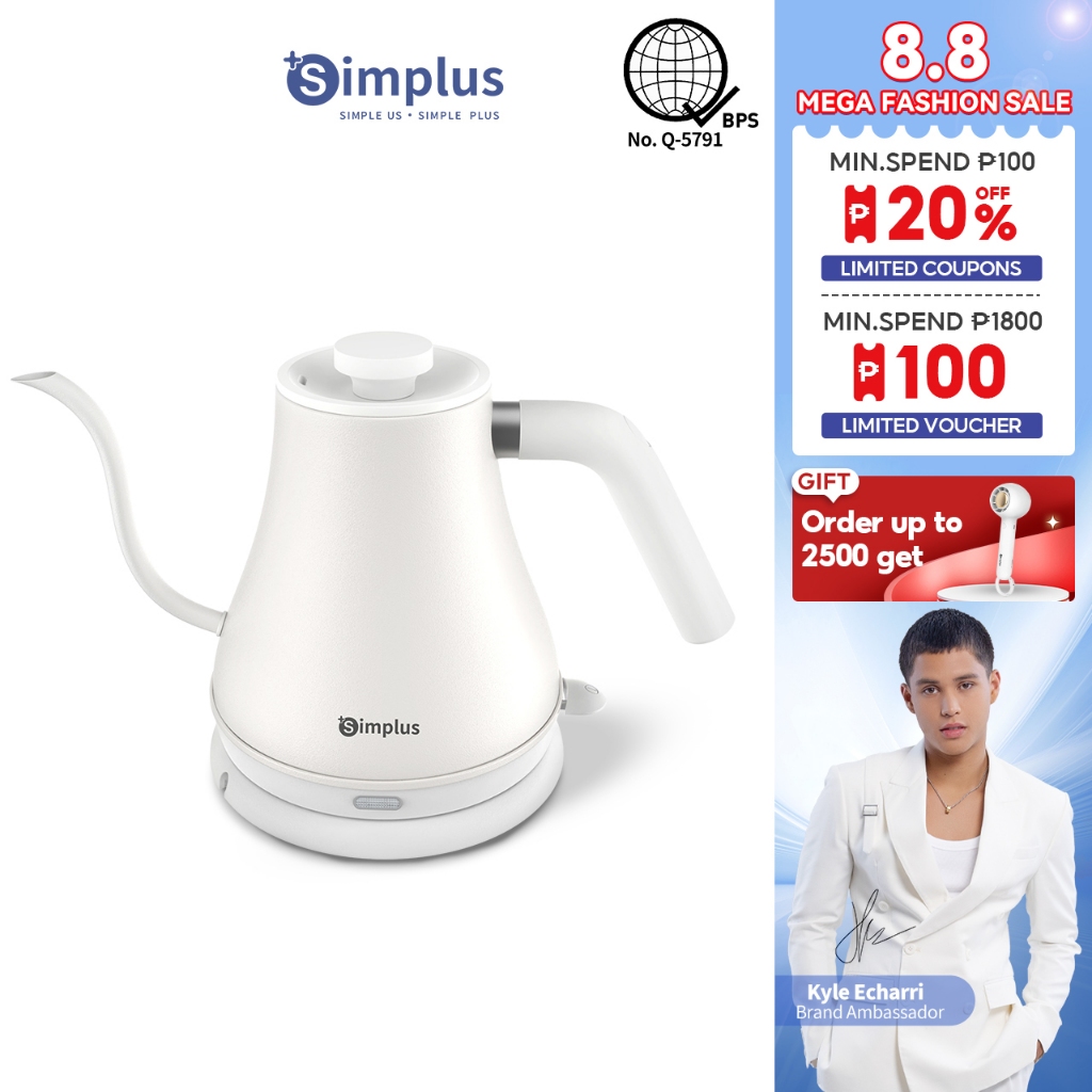 Simplus Gooseneck Electric Kettle Pour-Over Coffee & Tea Pot Stainless ...