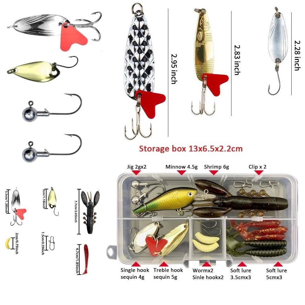 18pc Multi-Purpose Fishing Lure Kit - Sea Fishing Tackle Set | Shopee ...