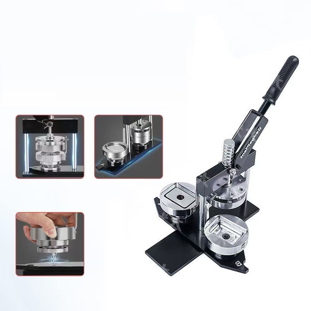 40*60mm Rectangle button badge machine with 25pcs pin button badges ...