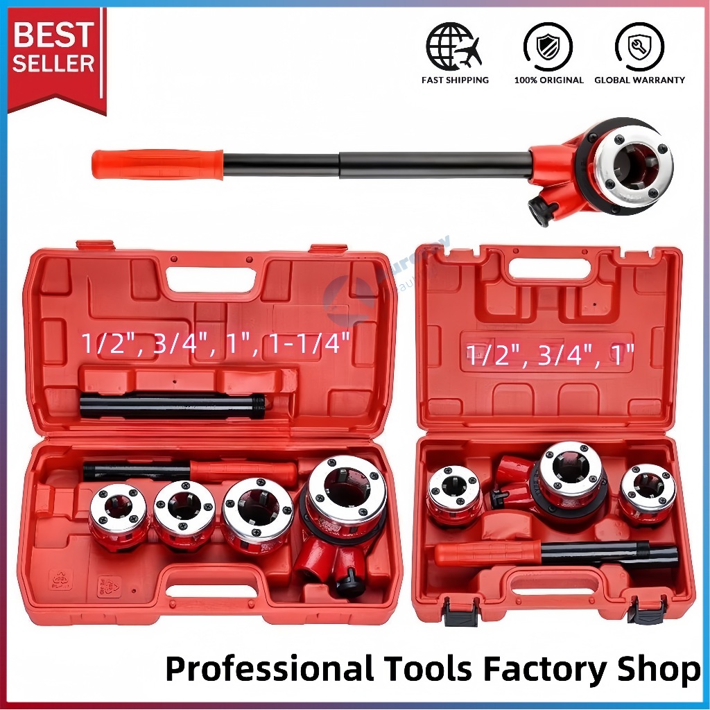 4pcs Dies Metal Pipe Threading Kit 1/2" 3/4" 1" 1-1/4" Pipe threader ...