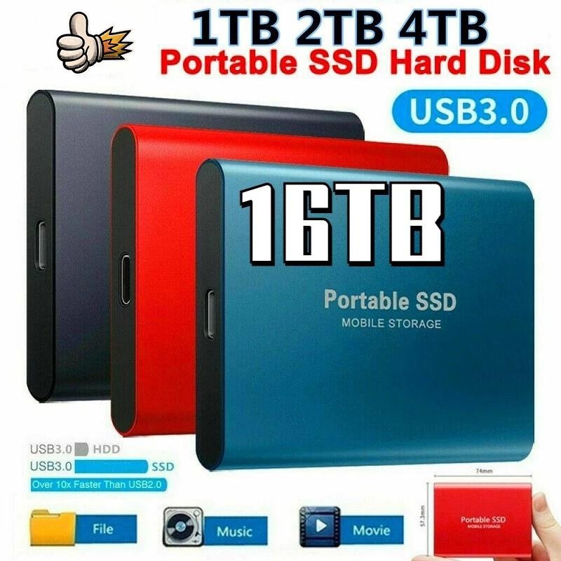 Portable External Hard Drive 2TB--128TB Mobile Solid State Drive USB 3. ...