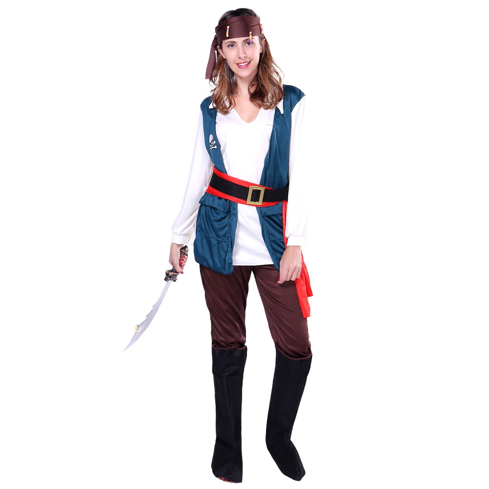 Women Dark blue female pirate costume Pirate Costume Halloween Fancy ...