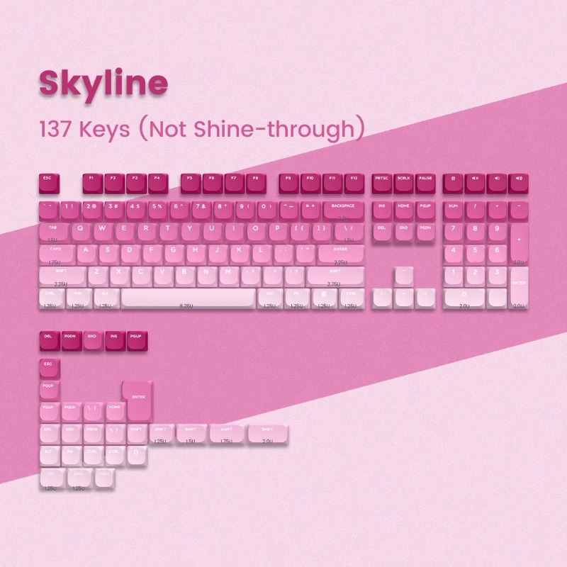 -LW- Low Profile Mechanical Keyboard Keycap PBT Low Profile Doubleshot ...