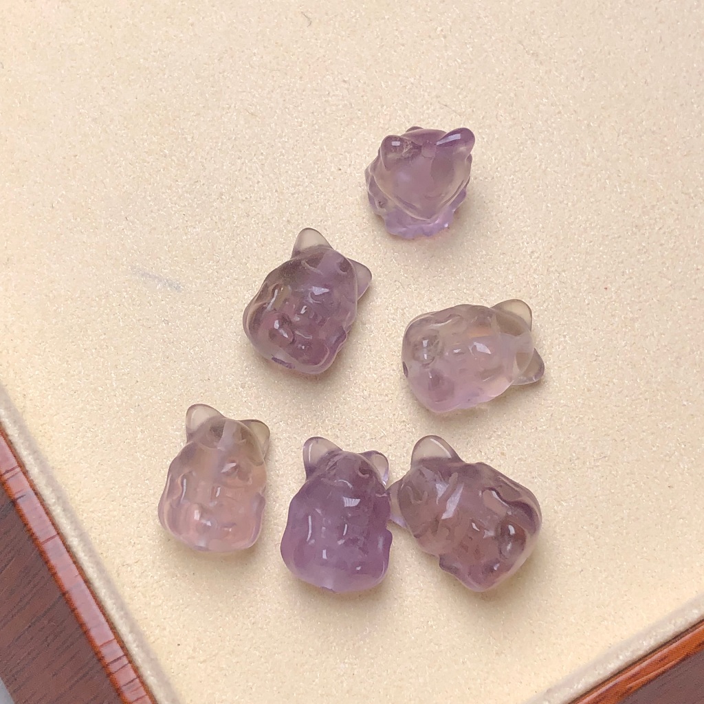 Natural Amethyst Nine-Tailed Fox Accessory Mysterious Charm | Shopee ...