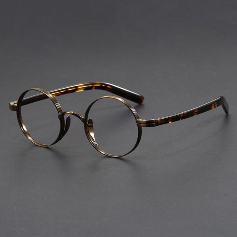 Retro Small Round Glasses Frame Unisex Anti Blue Light Flat Light ...