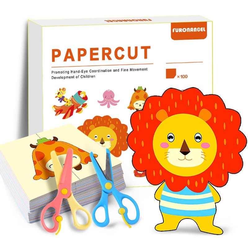 Cartoon colorful paper cutting animals fun books educational toys kids ...