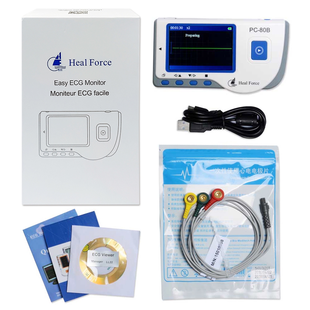 Heal Force Prince 80B Easy ECG Monitor EKG Monitor Handheld Portable ...