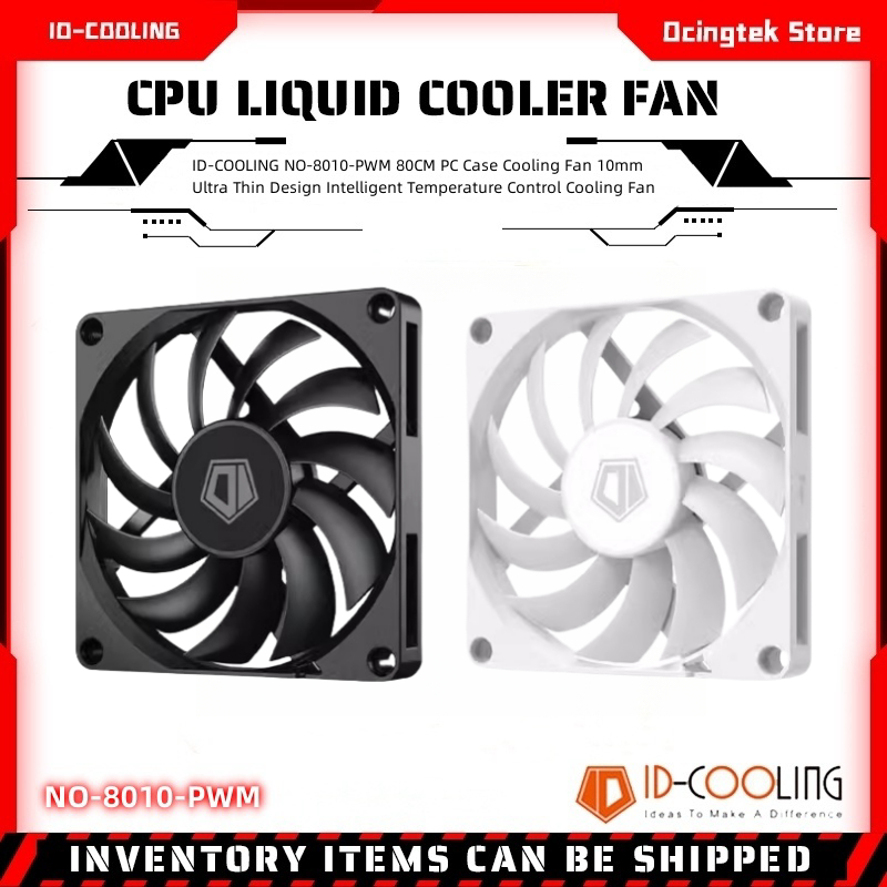 ID-COOLING NO-8010-PWM 80CM PC Case Cooling Fan 10mm Ultra Thin Design ...