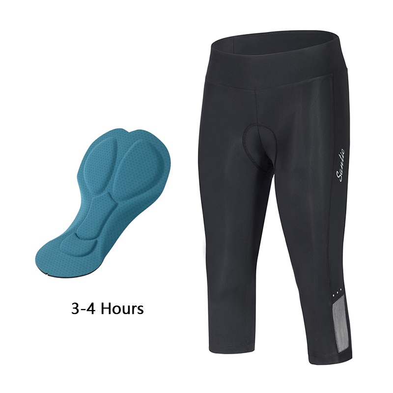 Santic Women's Cycling Pants with Padded Bike 3/4 Biking Riding Shorts ...