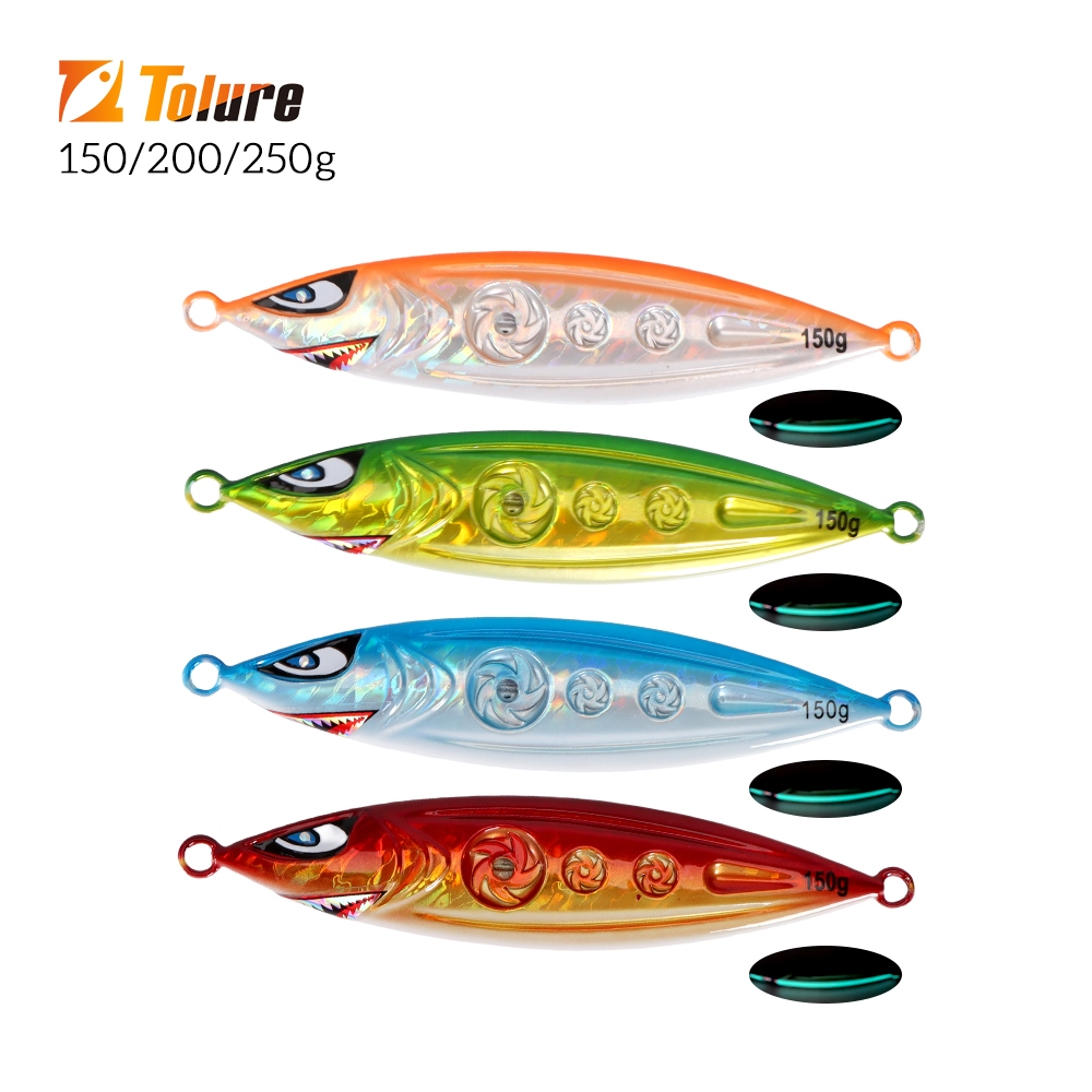Tolure Jig Lure 150g 200g 300g 1PC Luminous Effect Laser Coating Saltwater Slow Sinking Jigging ...